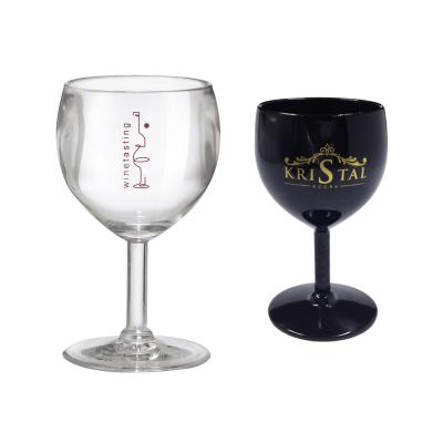 China Recyclable Reusable Plastic Wine Glasses Cocktail Champagne Goblet For Bar Party for sale