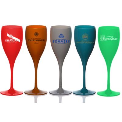 China Party 150ml Plastic Champagne Glasses Cocktail Plastic Wine Goblet Customized Color And Logo for sale