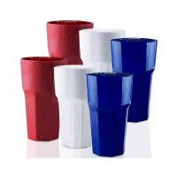 China 12oz Elite Remedy Polycarbonate Highball Glasses White Black Clear Plastic Rock Glasses for sale