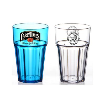 China 12oz Elite Remedy Polycarbonate Highball Glasses White Black Clear Plastic Rock Glasses for sale