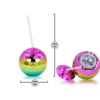 China Party Decor 1970s Disco Ball Tumbler Cup Party Sipper Cups With Straw for sale