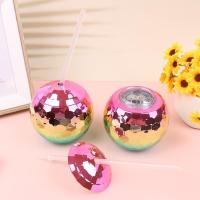 China Party Decor 1970s Disco Ball Tumbler Cup Party Sipper Cups With Straw for sale