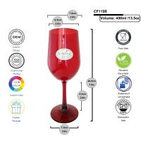 China 400ml Tritan Crystal Glass Transparent Fun Plastic Wine Cup ODM for sale
