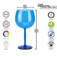 China Clear Reusable Plastic Wine Glasses Cocktail Plastic Gin Balloon Home Picnics BBQ for sale