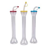 China PET Party Yard Cups With Lids And Straws Luau Plastic Yard Glasses For Party Event for sale