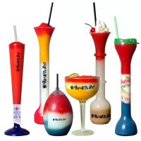 China Novelty Long Neck Party Yard Cups Cold Drinking Plastic Slush Cup for sale