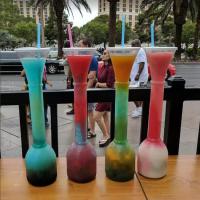 China Palm Tree Party Yard Cups Drinking Bottle With Straw 0.5L for sale