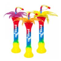 China Palm Tree Party Yard Cups Drinking Bottle With Straw 0.5L for sale