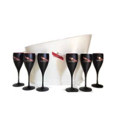 China Eco Friendly Dual Color Plastic Wine Champagne Glasses For Wine Outdoor Event for sale