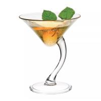 China Curved Stem Plastic Martini Glasses Bacardi Polycarbonate Cocktail Glasses for sale