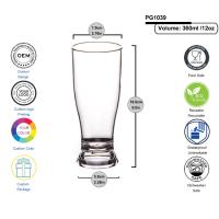 China OEM Clear Plastic Pilsner Glasses Acrylic Juice Glasses Unbreakable for sale