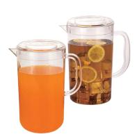 China 2L Plastic Pitcher With Lid Plastic Water Carafe For Hot Cold Juice Beverage for sale