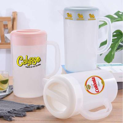 China Large Capacity Plastic Beer Pitcher Heat Resistant Plastic Water Jug With Lid 70oz for sale