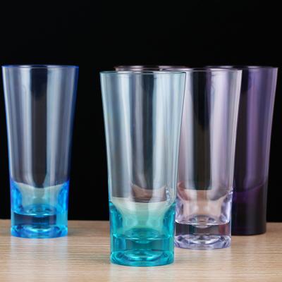 China Stackable Hi Ball Plastic Tumbler Glasses Colorful Unbreakable SAN Vodka Shot Glasses for sale