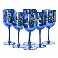 China Ice Imperial Branded Wine Accessories Shiny Blue Plating Acrylic Champagne Glasses for sale