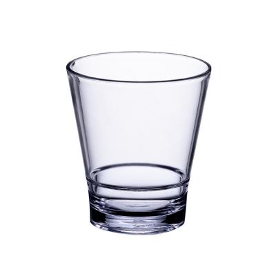 China Old Fashioned Plastic Whisky Glasses 9oz SAN Plastic Stackable Rocks Glasses for sale
