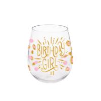 China 16 Ounce Acrylic Stemless Wine Glass Pink Leopard Unbreakable Drink Glasses for sale