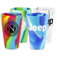 China Promotional Straight Up Pint Glasses 16Oz Unbreakable Branded Silipint Cup for sale