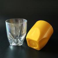China Reusable San Plastic Whisky Glasses 12oz Acrylic Drink Glasses Tumblers Flat Bottom for sale