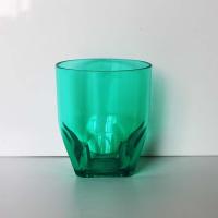China Reusable San Plastic Whisky Glasses 12oz Acrylic Drink Glasses Tumblers Flat Bottom for sale