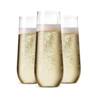 China Unbreakable Tritan Stemless Champagne Flutes Bar Plastic Champagne Fluted Glassware for sale