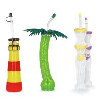 China 500ml Plastic Bumpy Bikini Novelty Yard Cups For Granita And Sorbet Lighthouse for sale