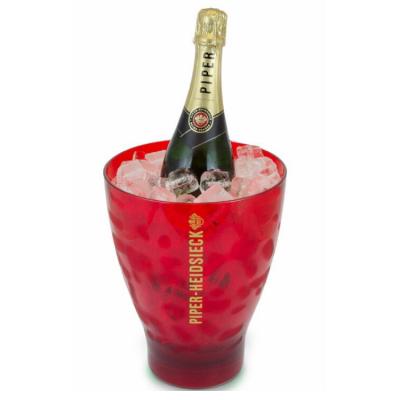 China Piper Heidsieck Vintage Plastic Champagne Ice Bucket Red Purple Transparent 1980s for sale
