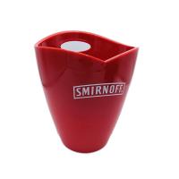 China Smirnoff Vodka Red Plastic Champagne Ice Bucket Bar Beer Cooler Bucket for sale