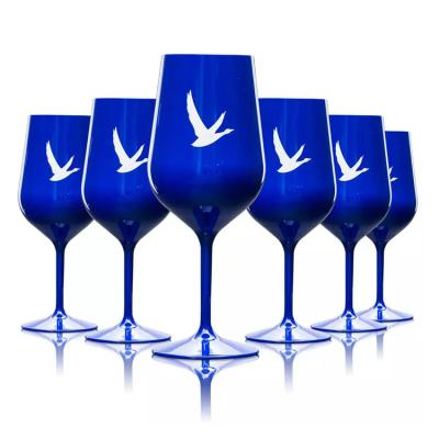 China Party Vodka Reusable Plastic Wine Glasses White Blue Grey Goose Acrylic Glasses Tumbler for sale