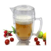 China 2L Double Wall Water Pitcher With Lid Covered Airtight Milk Juice Pitcher Plastic for sale