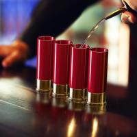 China 12 Gauge Shot Gun Shell Style Shot Glass Set Of 4 Plastic Shot Glasses for sale