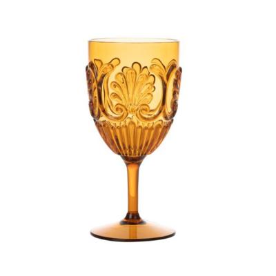 China Scollop Design Acrylic Wine Glass 450ml / 15.5oz BPA Free Shatterproof for sale