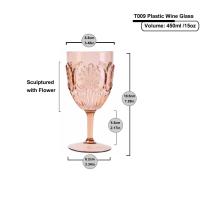 China Scollop Design Acrylic Wine Glass 450ml / 15.5oz BPA Free Shatterproof for sale