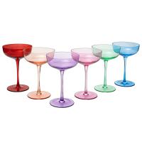 China Classic Colored Cocktail Coupe Glasses Speakeasy Style For Champagne for sale