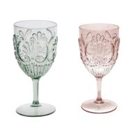 China Scollop Design Acrylic Wine Glass 450ml / 15.5oz BPA Free Shatterproof for sale
