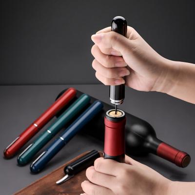 China Pocket Air Pump Wine Bottle Opener Built In Foil Cutter Handheld Wine Cork Remover for sale