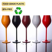 China Reusable Food Grade Plastic Acrylic Champagne Flutes Dishwasher Safe Veuve Clicquot Chamapgne Glass for sale