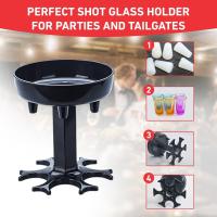 China Customized Printing 6 Shot Glass Dispenser And Holder Bar Shot Dispenser With Sloga for sale