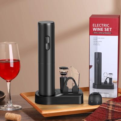 China Color Box Package Oem Electric Wine Bottle Opener Set With Stopper for sale