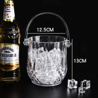 China Household Acrylic Champagne Ice Bucket Bar Transparent Diamond Shape Silver Handle for sale