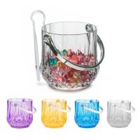 China Household Acrylic Champagne Ice Bucket Bar Transparent Diamond Shape Silver Handle for sale