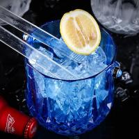 China Household Acrylic Champagne Ice Bucket Bar Transparent Diamond Shape Silver Handle for sale