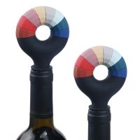 China Plastic Silicone Champagne Bottle Stopper Food Grade Pulltex And Glass Identifier Charm for sale