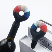 China Pulltex Rainbow Wine Bottle Stopper With 8 Glass Identifiers Silicone Charm for sale