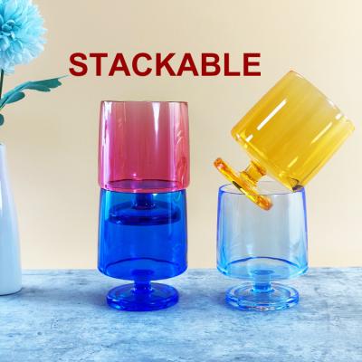 China Stackable Dishwasher Safe Bulk Plastic Champagne Flutes Party Event Square Cups for sale