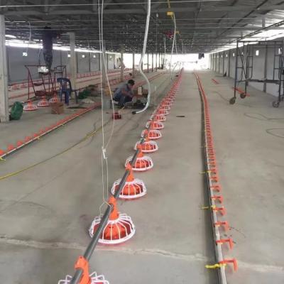 China 14 grilles Broiler Farm Equipment 3 pan/3m Broiler Poultry Farming Equipment for sale