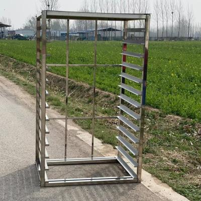 China Square Commercial Bakery Stainless Steel Tray Rack Trolley With Customizable Number Of Layers for sale