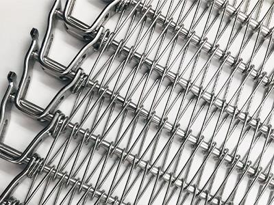 China Biscuits Tortillas Cookies And Crackers Baking Flexible Rod Conveyor Belt / Metal Mesh Belt for sale