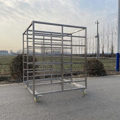 China 800X600 bakery tray rack trolley Bread Trolley Double Oven Rack for sale