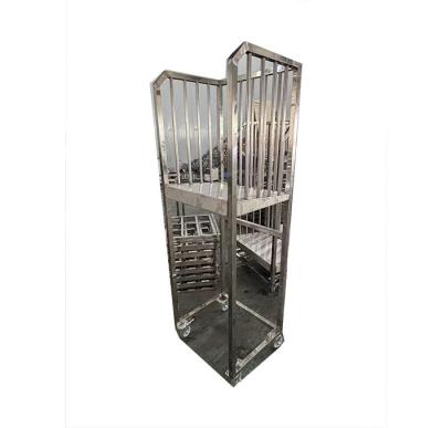 China Food Equipment Heavy Duty Stainless Steel Storage Cage Trolley With 0.8mm Material Thickness for sale